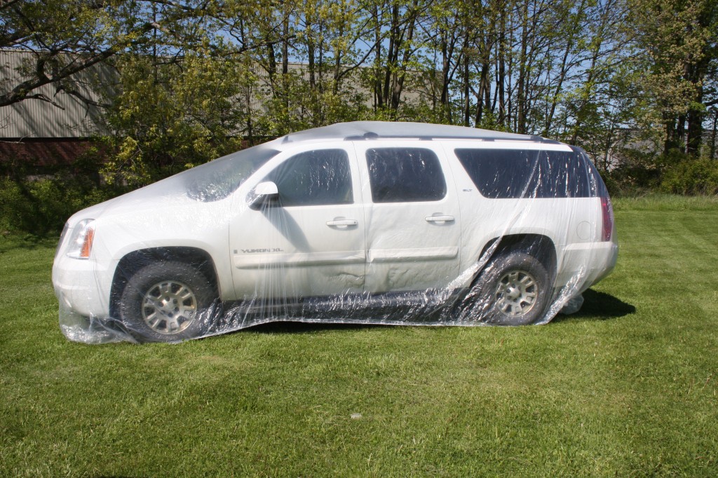 Small19 Inch Thick Plastic Car Cover & Elastic Fit